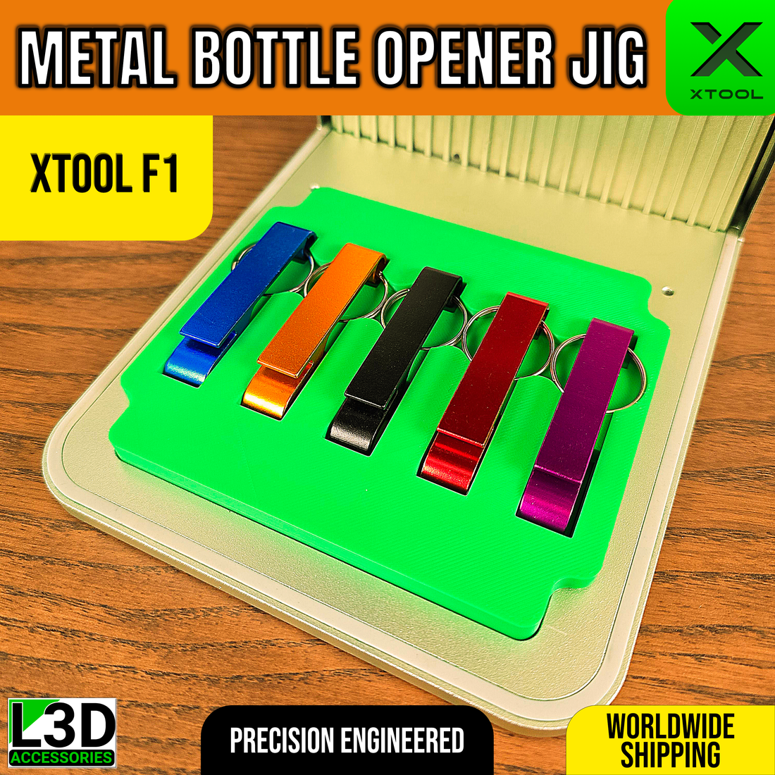 Aluminum Bottle Opener Jig | xTool F1 & F1 Lite Engraving – L3D Accessories